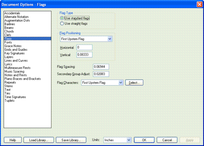 Document Options-Flags