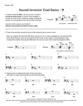 Worksheets: 2nd Inversion Chords
