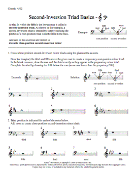 Worksheets: 2nd Inversion Chords