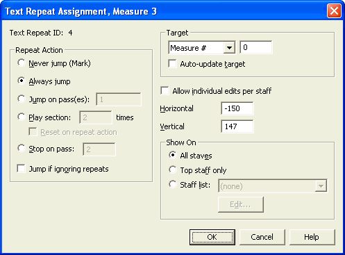 Text Repeat Assignment
