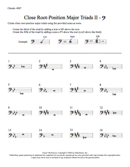 Worksheets: Major Triads