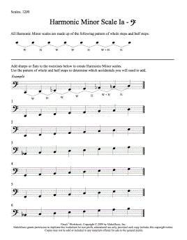 Worksheets: Harmonic Minor Scales