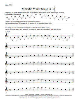 Worksheets: Melodic Minor Scales
