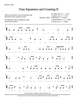 Worksheets: Time Signatures