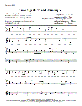Worksheets: Time Signatures