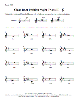 Worksheets: Major Triads