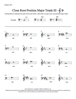 Worksheets: Major Triads