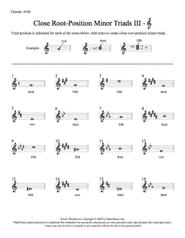 Worksheets: Minor Triads