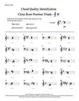 Worksheets: Chord Quality Identification