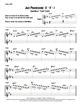 Worksheets: Jazz Progressions