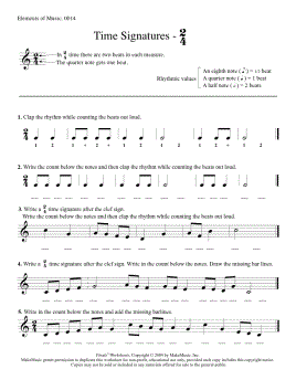 Worksheets: Elements of Music