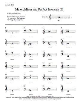 Worksheets: Major/Minor/Perfect Intervals