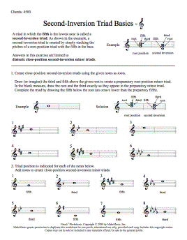 Worksheets: 2nd Inversion Chords