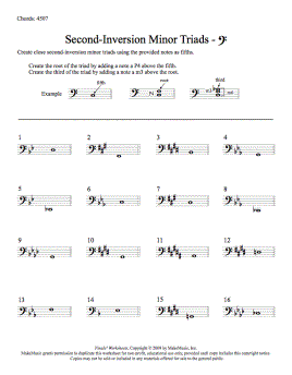 Worksheets: 2nd Inversion Chords