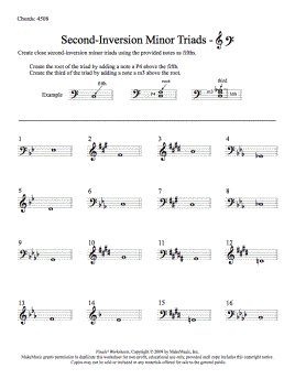 Worksheets: 2nd Inversion Chords