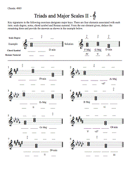 Worksheets: Triads & Major Scales