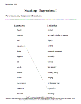 Worksheets: Terminology