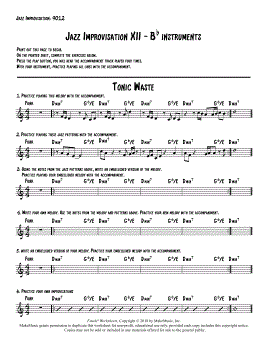 Worksheets: Jazz and Improv
