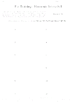 Worksheets: Ear Training: Intervals