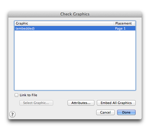 Check Graphics dialog box