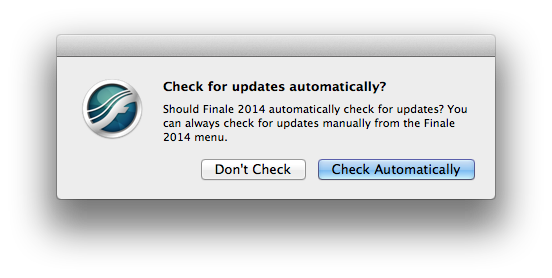 Check for Updates Automatically? dialog box