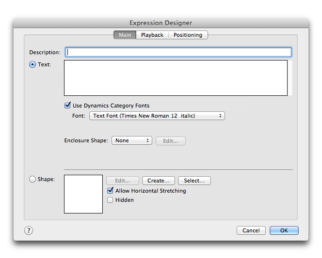 Expression Designer - Main dialog box