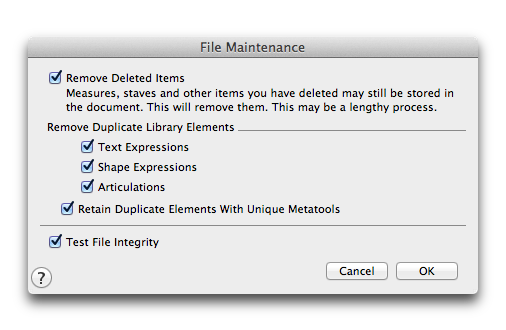 File Maintenance dialog box