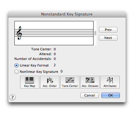 Nonstandard Key Signature dialog box