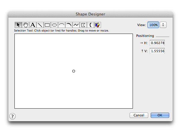 Shape Designer dialog box