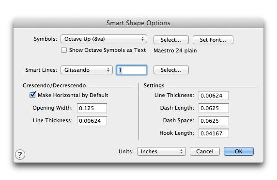 Smart Shape Options dialog box