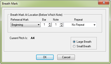Breath Mark dialog box