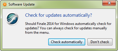 Check for Updates Automatically? dialog box