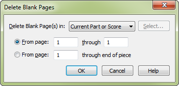 Delete Blank Pages dialog box