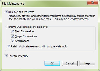 File Maintenance dialog box