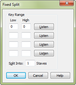 Fixed Split dialog box