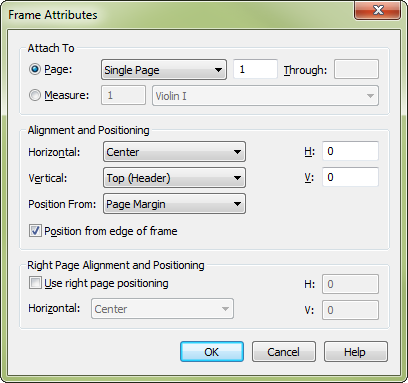 Frame Attributes dialog box
