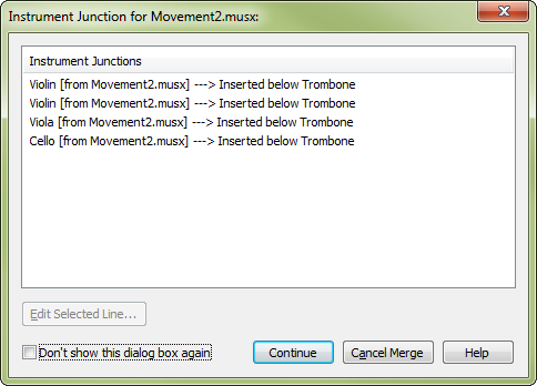 Instrument Junction dialog box