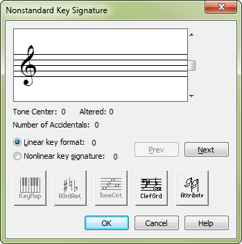 Nonstandard Key Signature dialog box