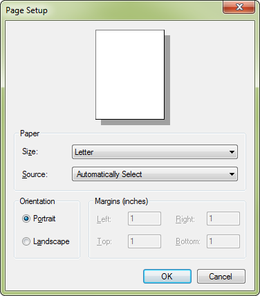 Page Setup dialog box