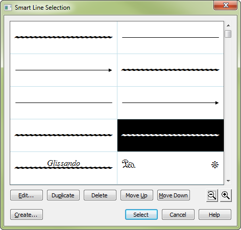 Smart Line Selection dialog box