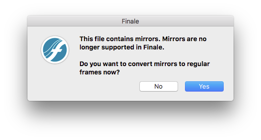 Convert Mirrors dialog box
