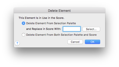 Delete Element dialog box