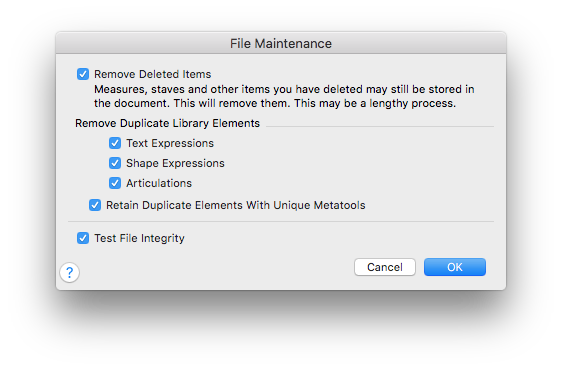 File Maintenance dialog box