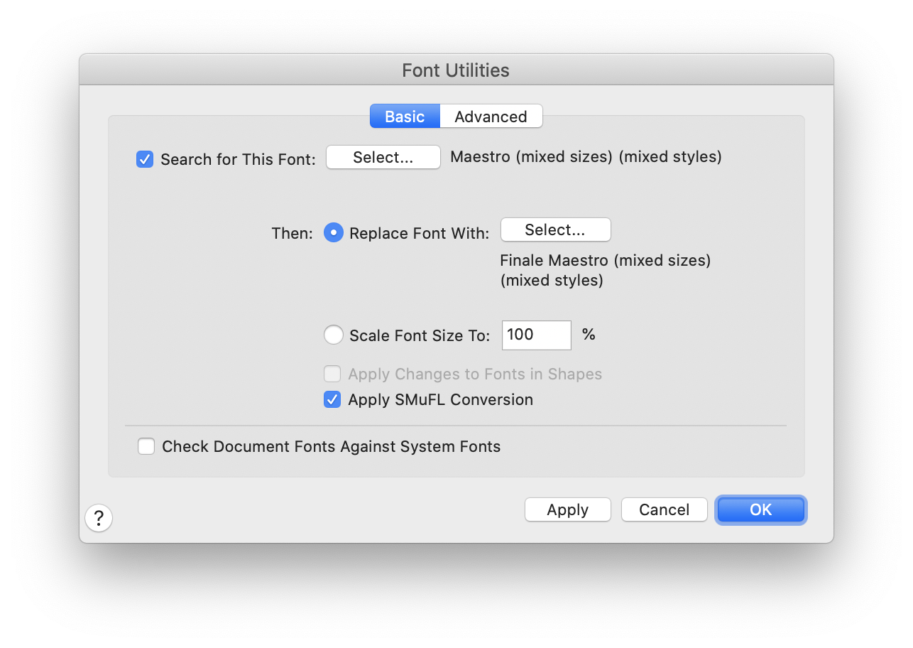 Font Utilities dialog box