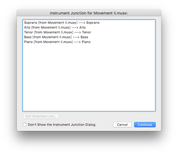 Instrument Junction dialog box
