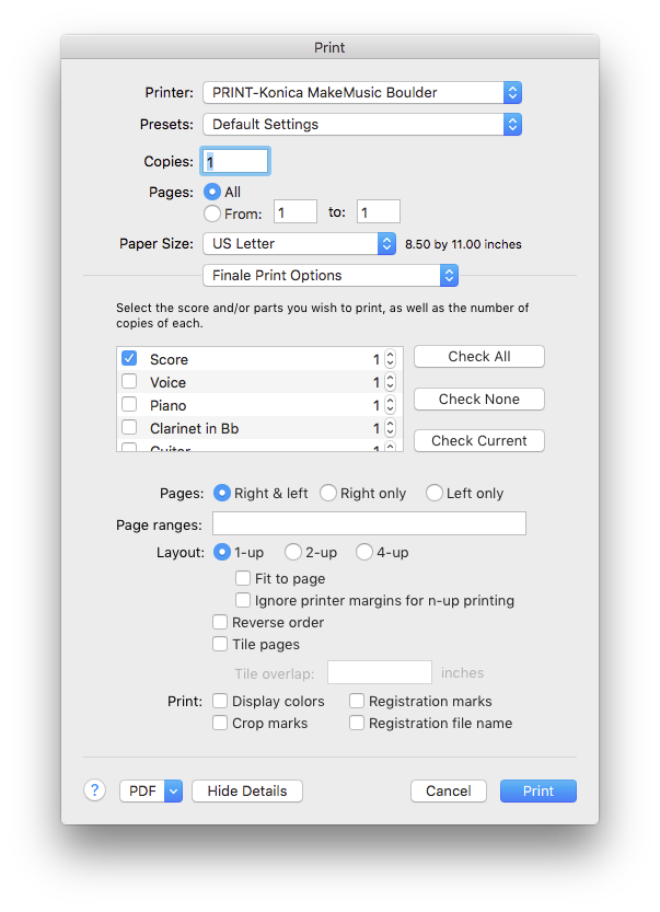 Print Dialog Box