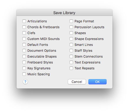 Save Library dialog box