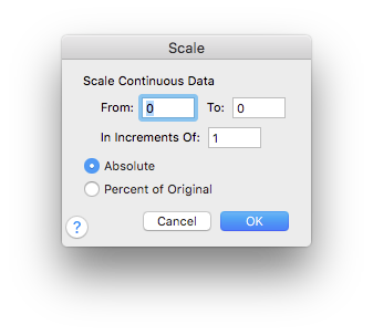 Scale - Continuous Data dialog box