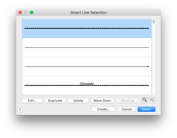 Smart Line Selection dialog box