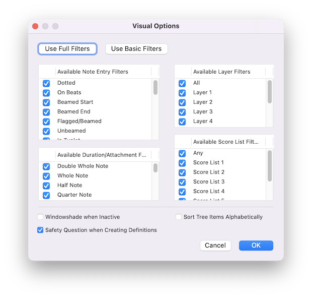 JW Change Visual Options